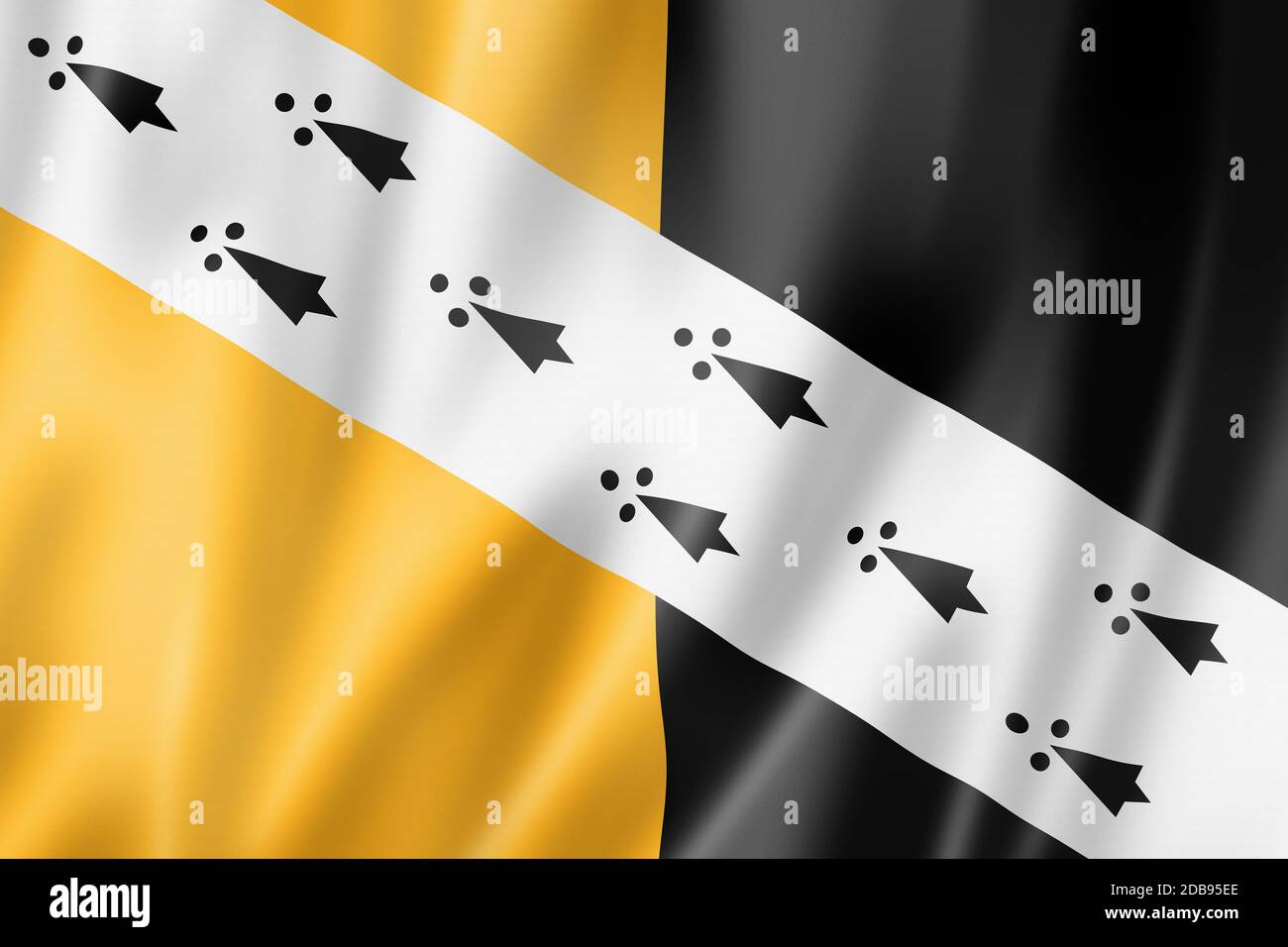 Norfolk County flag, United Kingdom waving banner collection. 3D ...
