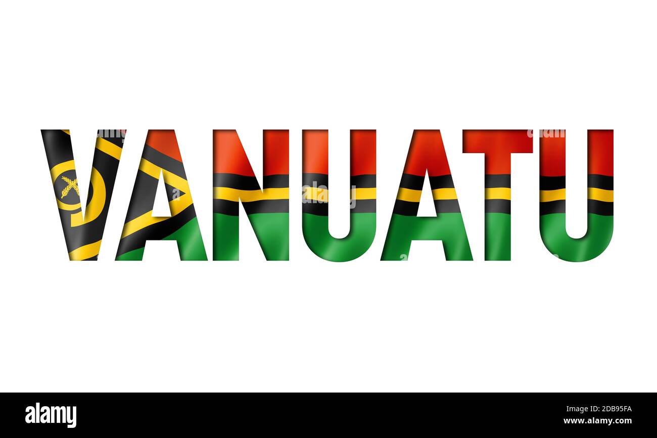 Vanuatu flag text font. National symbol background Stock Photo - Alamy