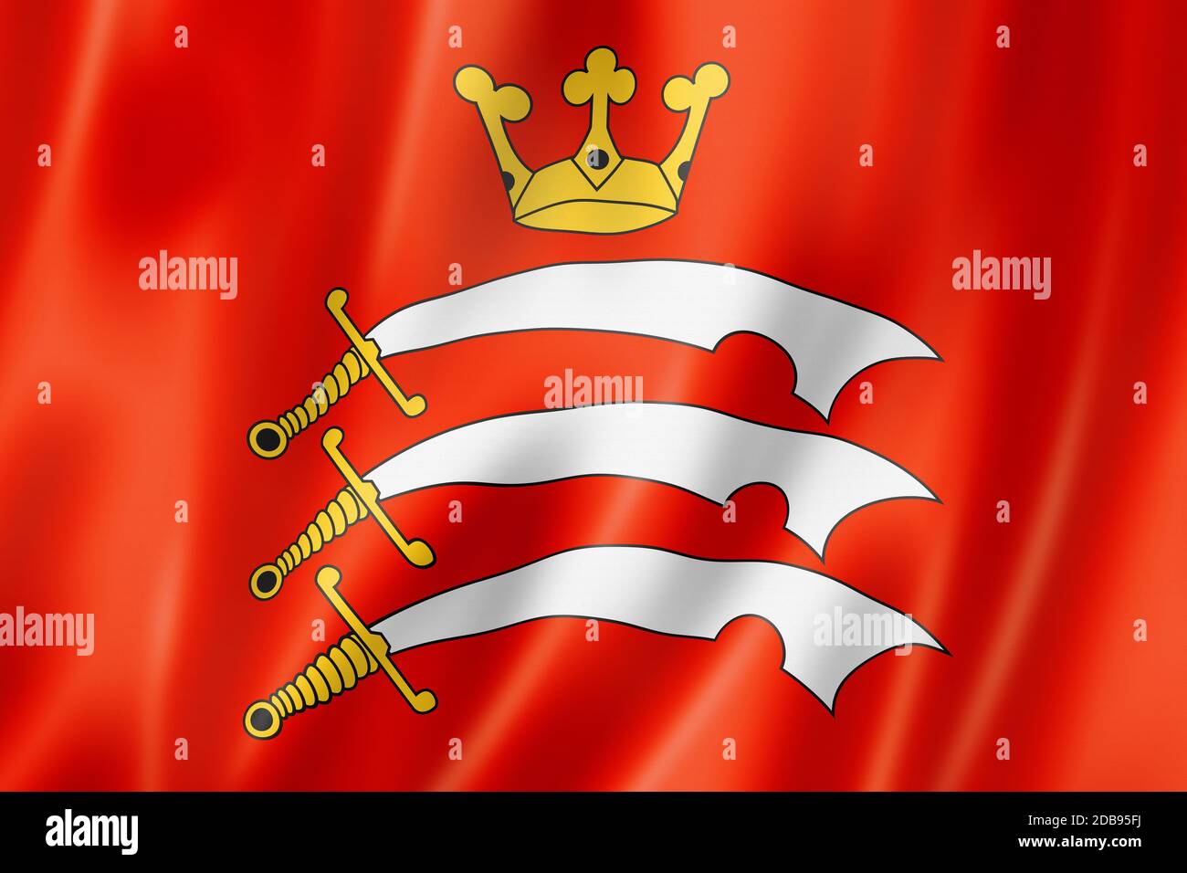 Middlesex County flag, United Kingdom waving banner collection. 3D ...