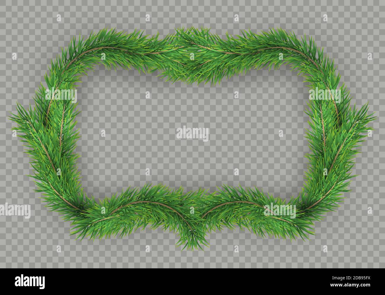 Christmas decorative fir tree frame with copy space and shadow. EPS 10 ...