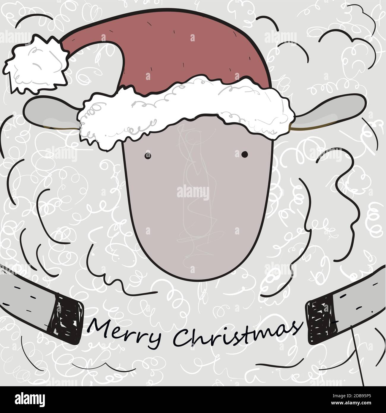 Cartoon Christmas sheep Stock Vector Image & Art - Alamy