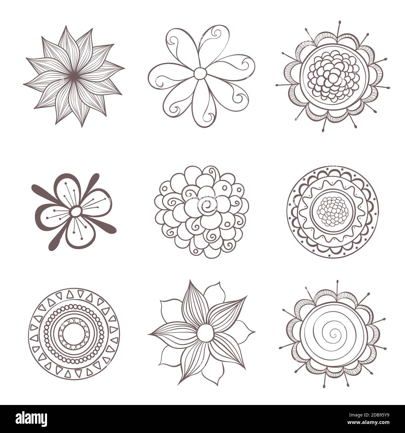 Flower decor elements set Stock Vector Images - Alamy