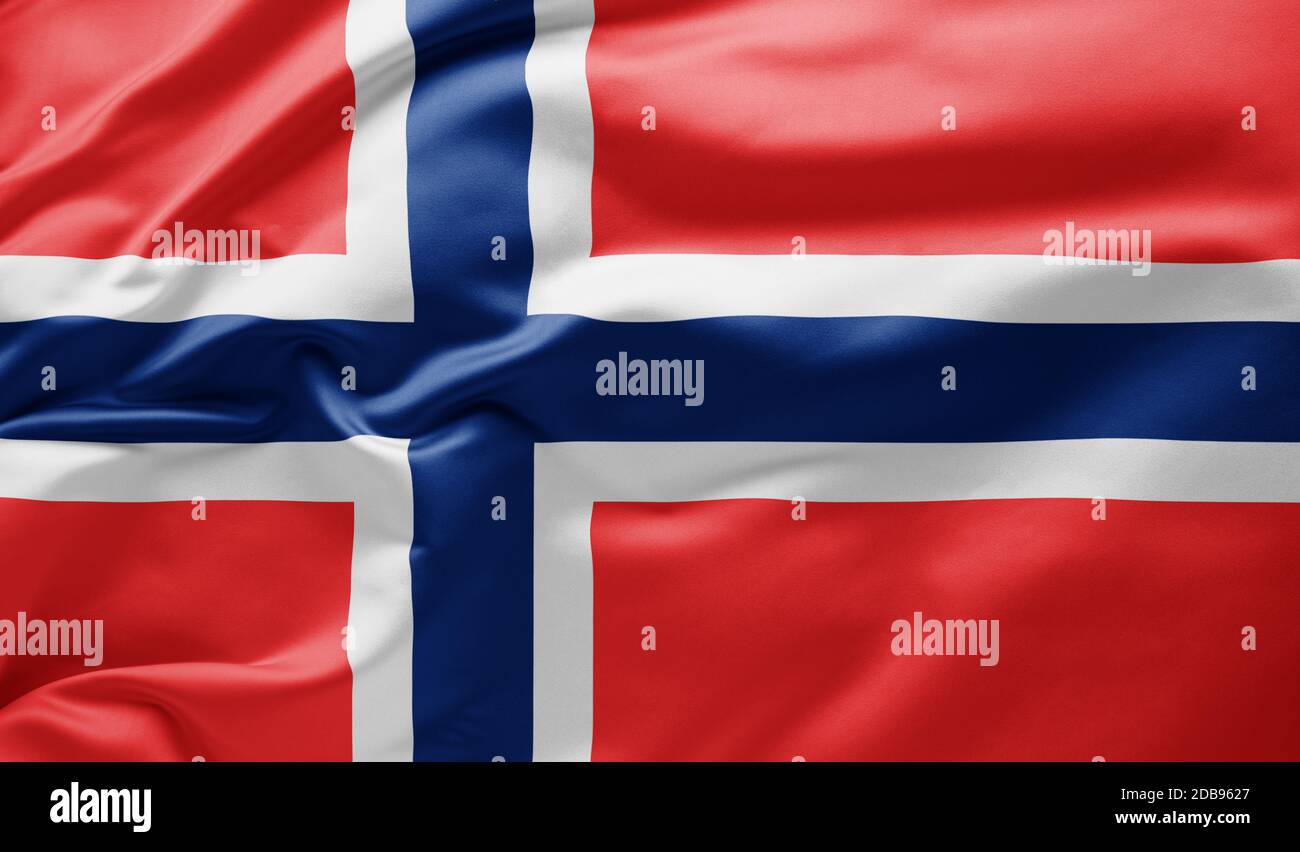 Norway flag waving wind blue hi-res stock photography and images - Alamy