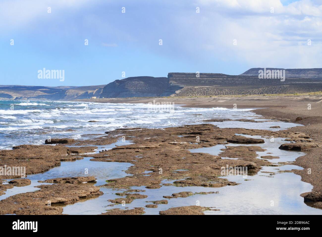 Isla Escondida beach day landscape, Patagonia, Argentina. Chubut ...