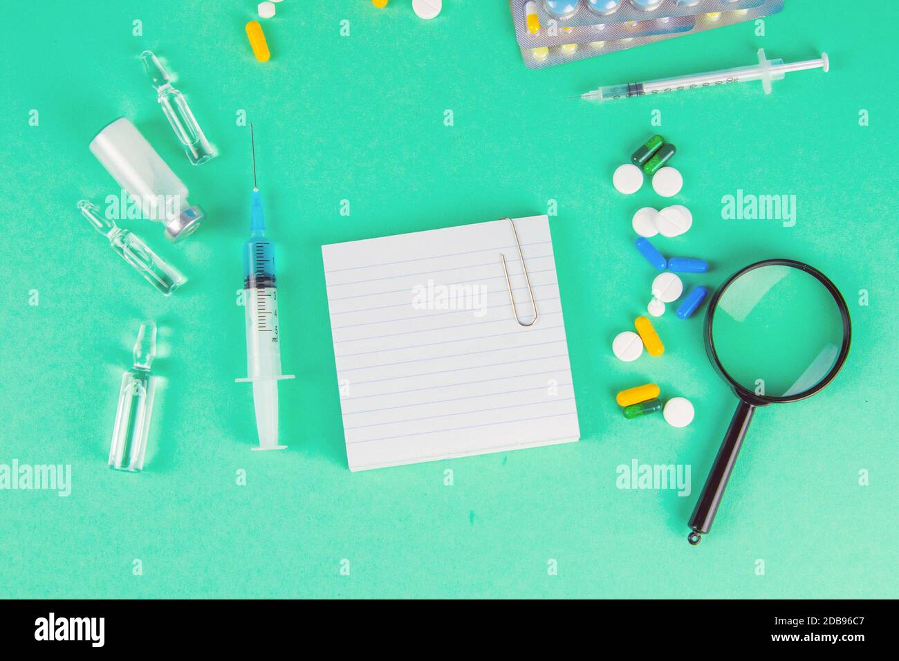 Pharmaceutical research and clinical trials concept. Medicine vial ...