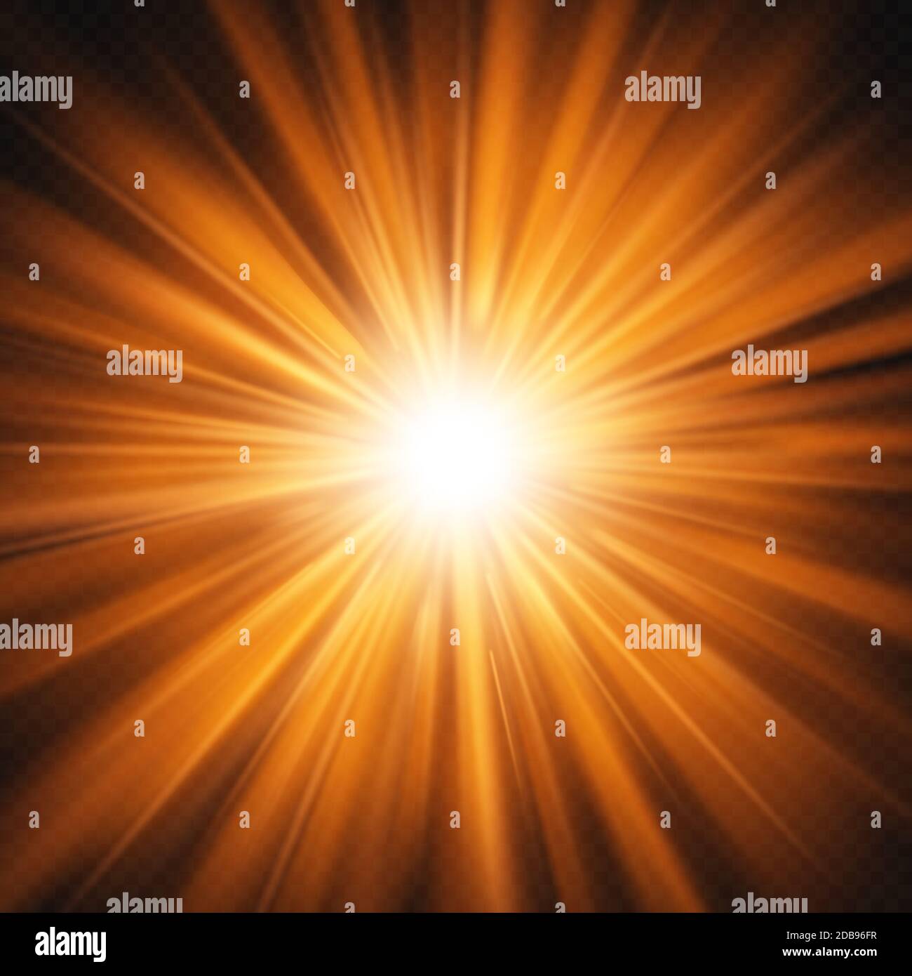 Burst of red orange glowing light effect isolated on transparent ...