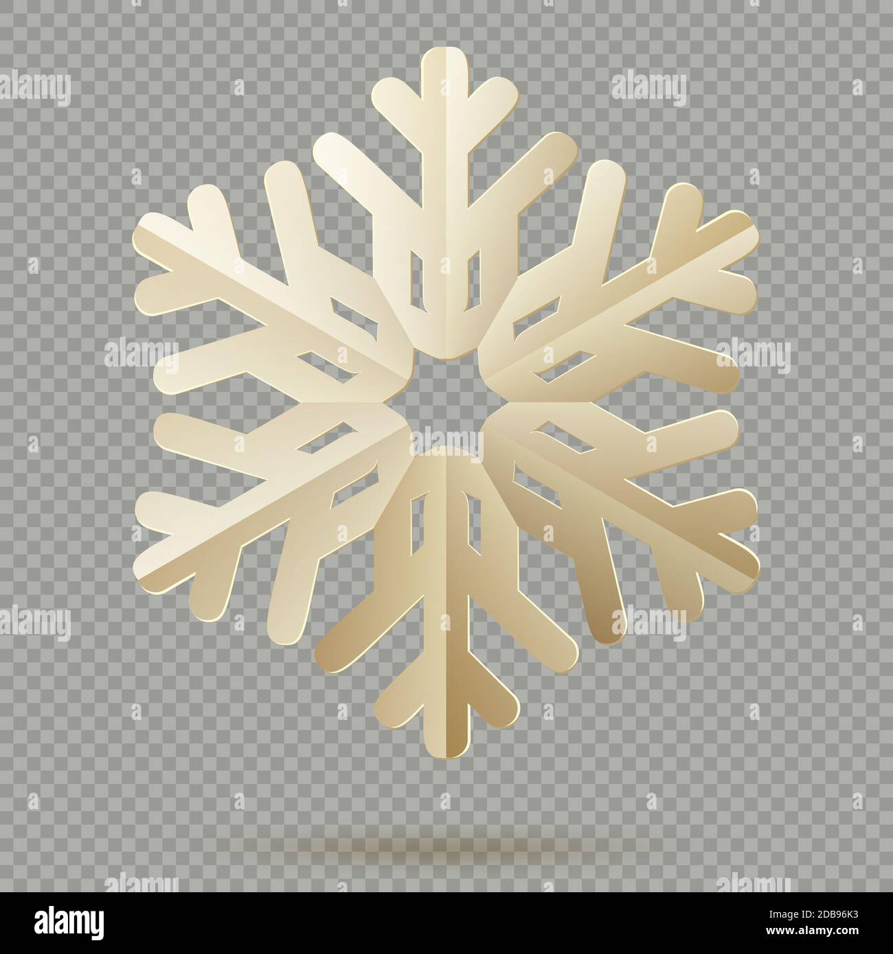 Vintage Christmas decoration paper snowflakes with shadow isolated on ...