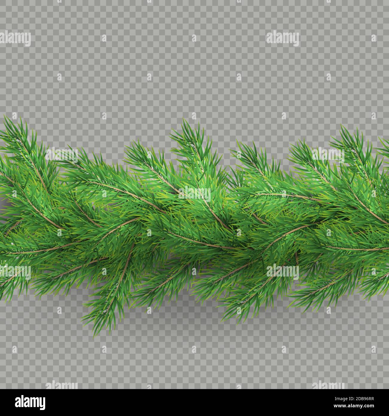 Divider of realistic looking hristmas tree branches effect with shadow ...