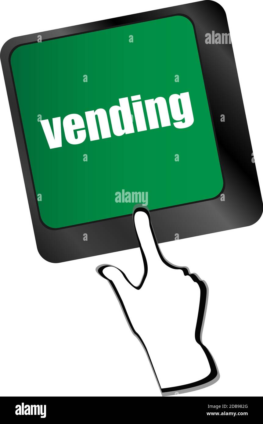 keyboard keys with vending button, business Stock Photo - Alamy