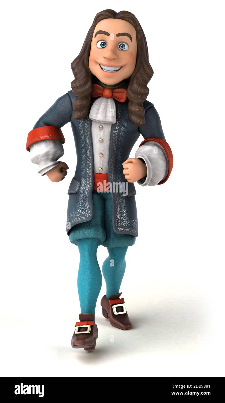 Cartoon man in historical baroque costume Stock Photo - Alamy