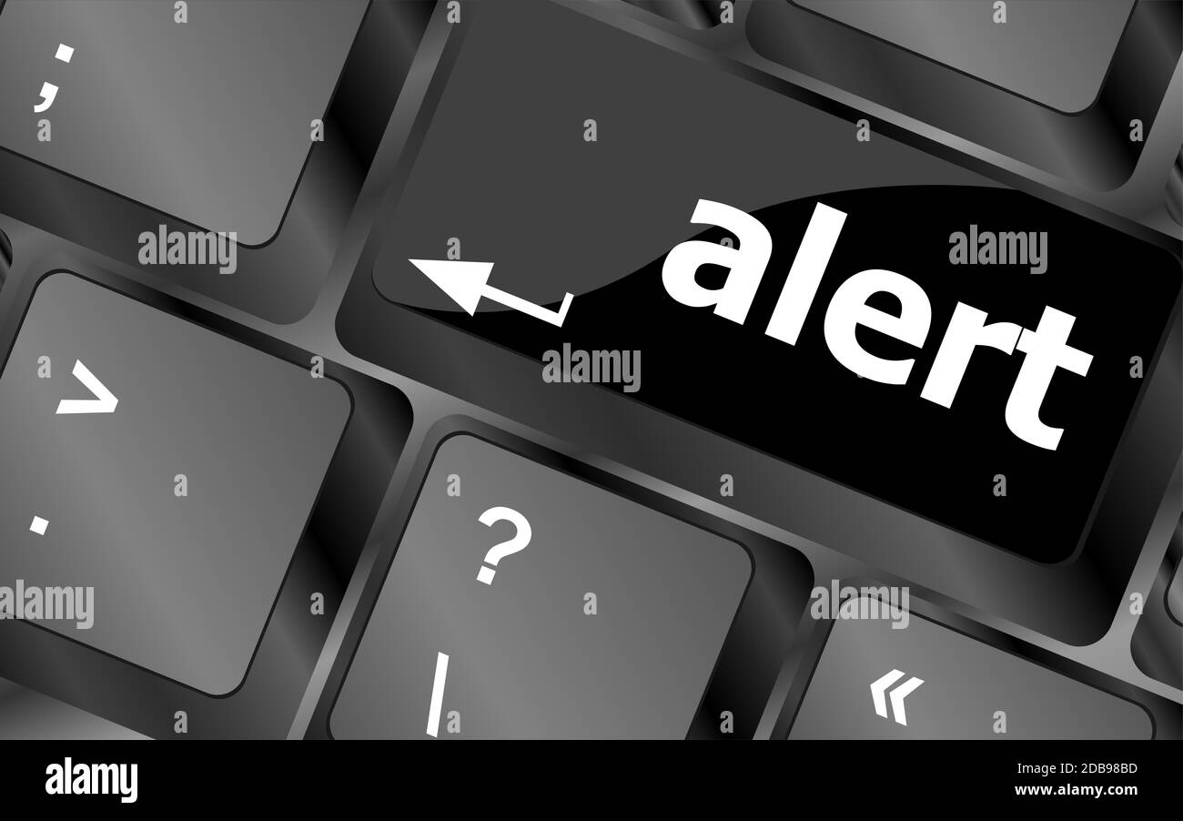 Computer keyboard with attention key alert - business background Stock ...