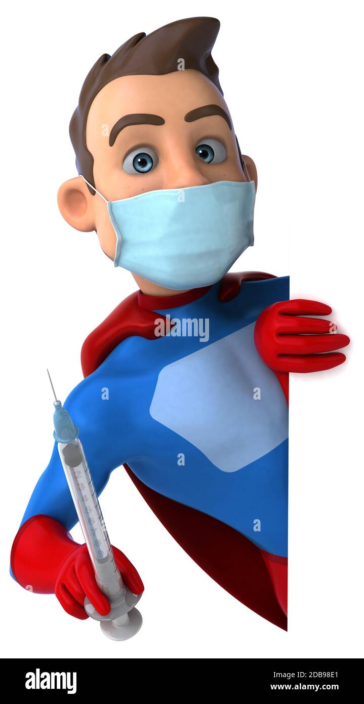 3D illustration of a cartoon character with a mask Stock Photo - Alamy