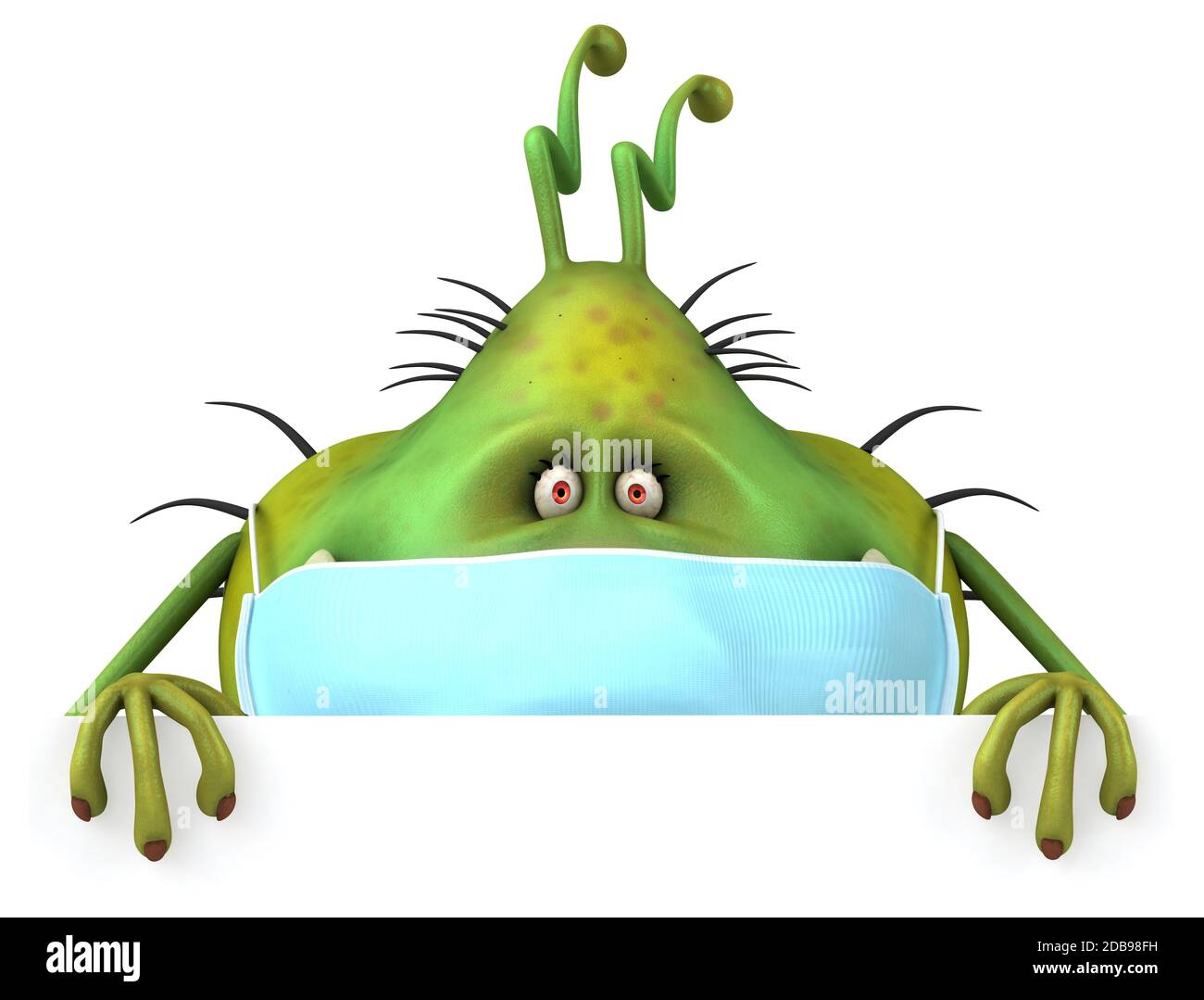 3D Illustration of a bug monster with a mask Stock Photo - Alamy