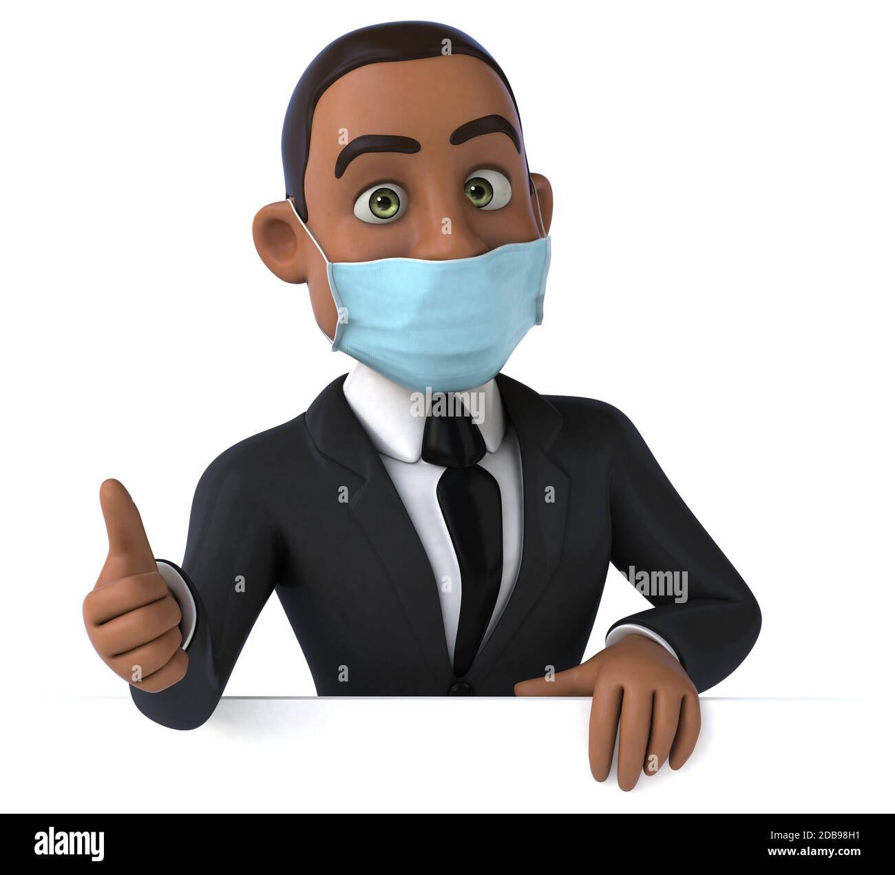 3D illustration of a cartoon character with a mask Stock Photo - Alamy