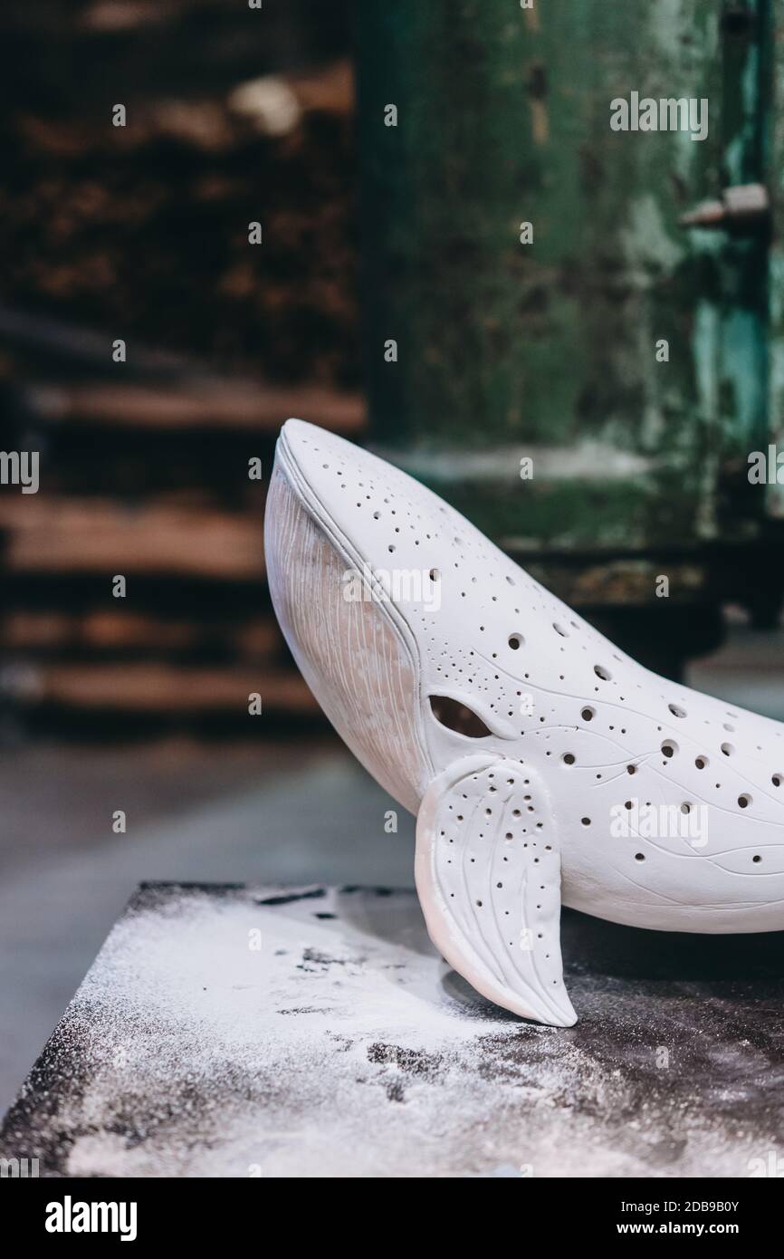 Ceramic whale in a pottery workshop, finished product Stock Photo - Alamy