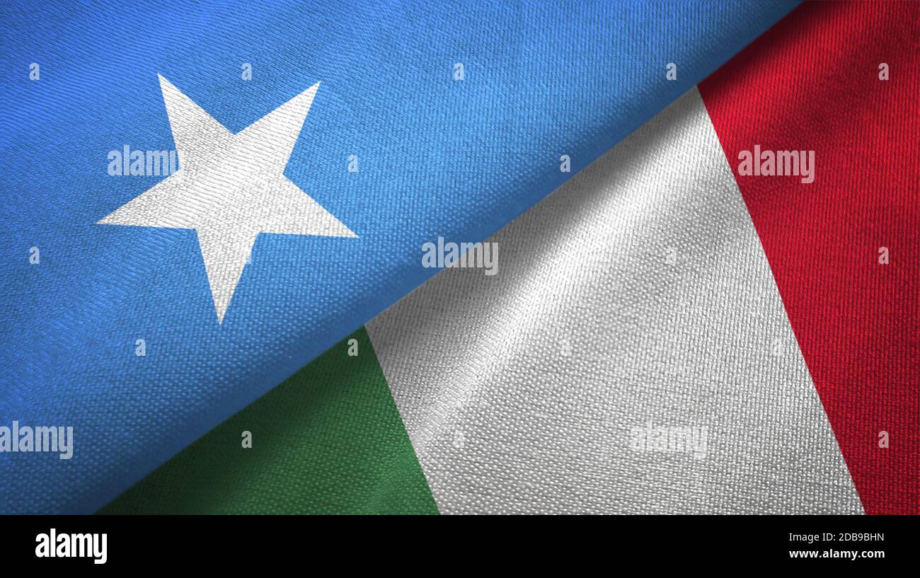 Somalia and Italy two flags textile cloth, fabric texture Stock Photo ...