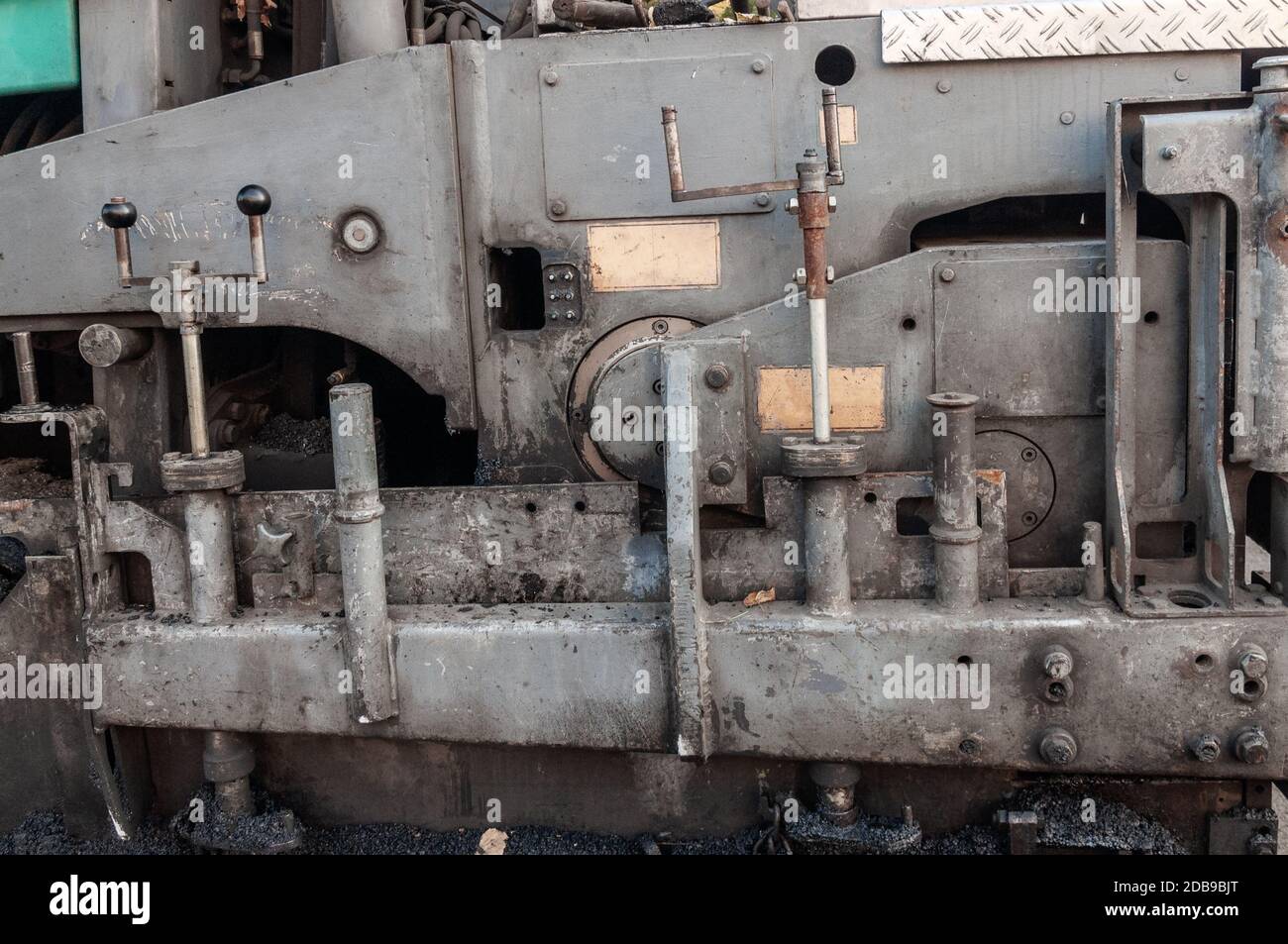 part of asphalt paving machine Stock Photo - Alamy