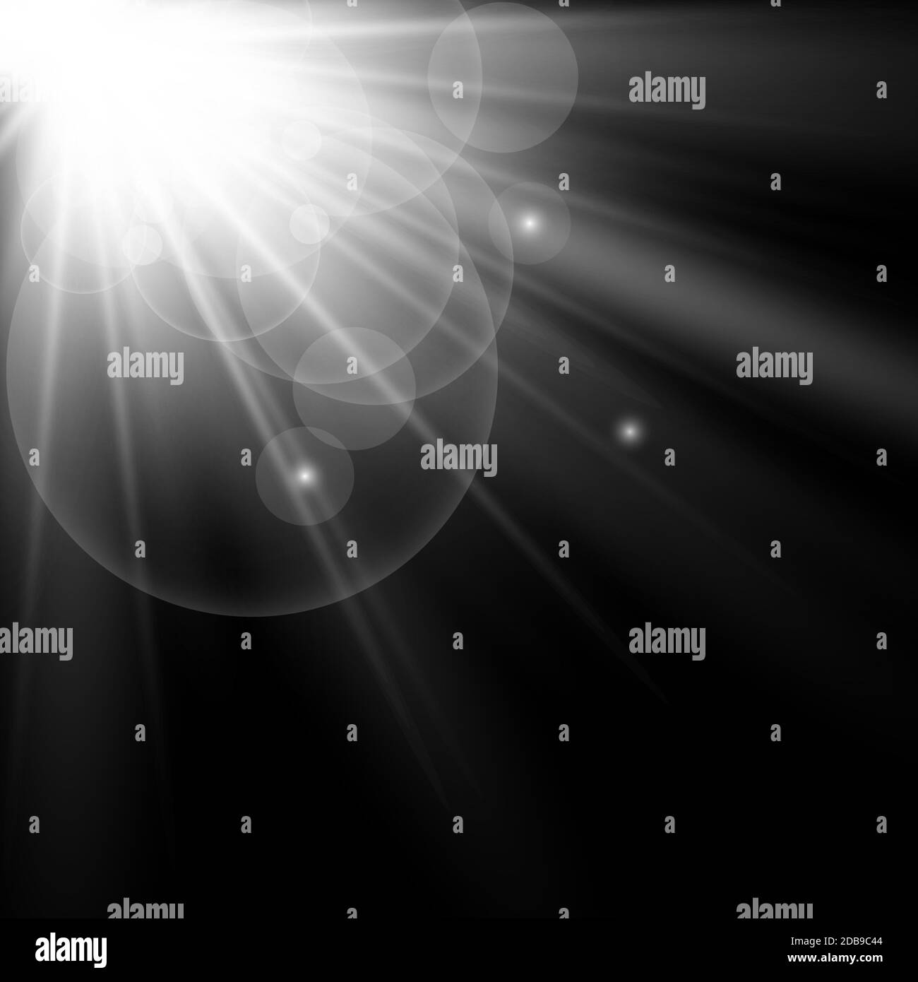 Sun lens flare on background Black and White Stock Photos & Images - Alamy