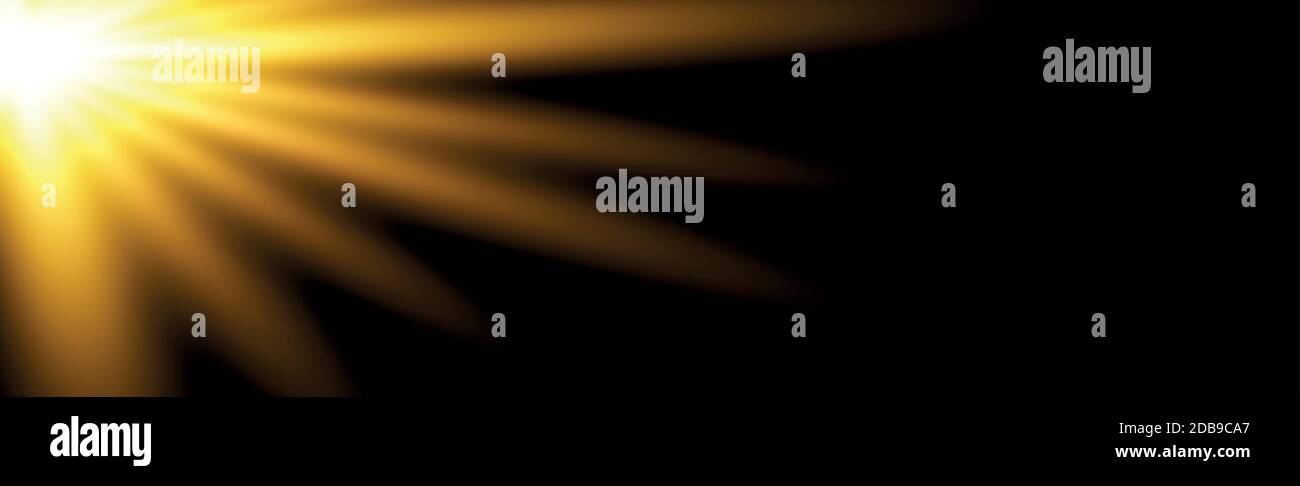 Bright blinding sun on a black background - Illustration Stock Vector ...