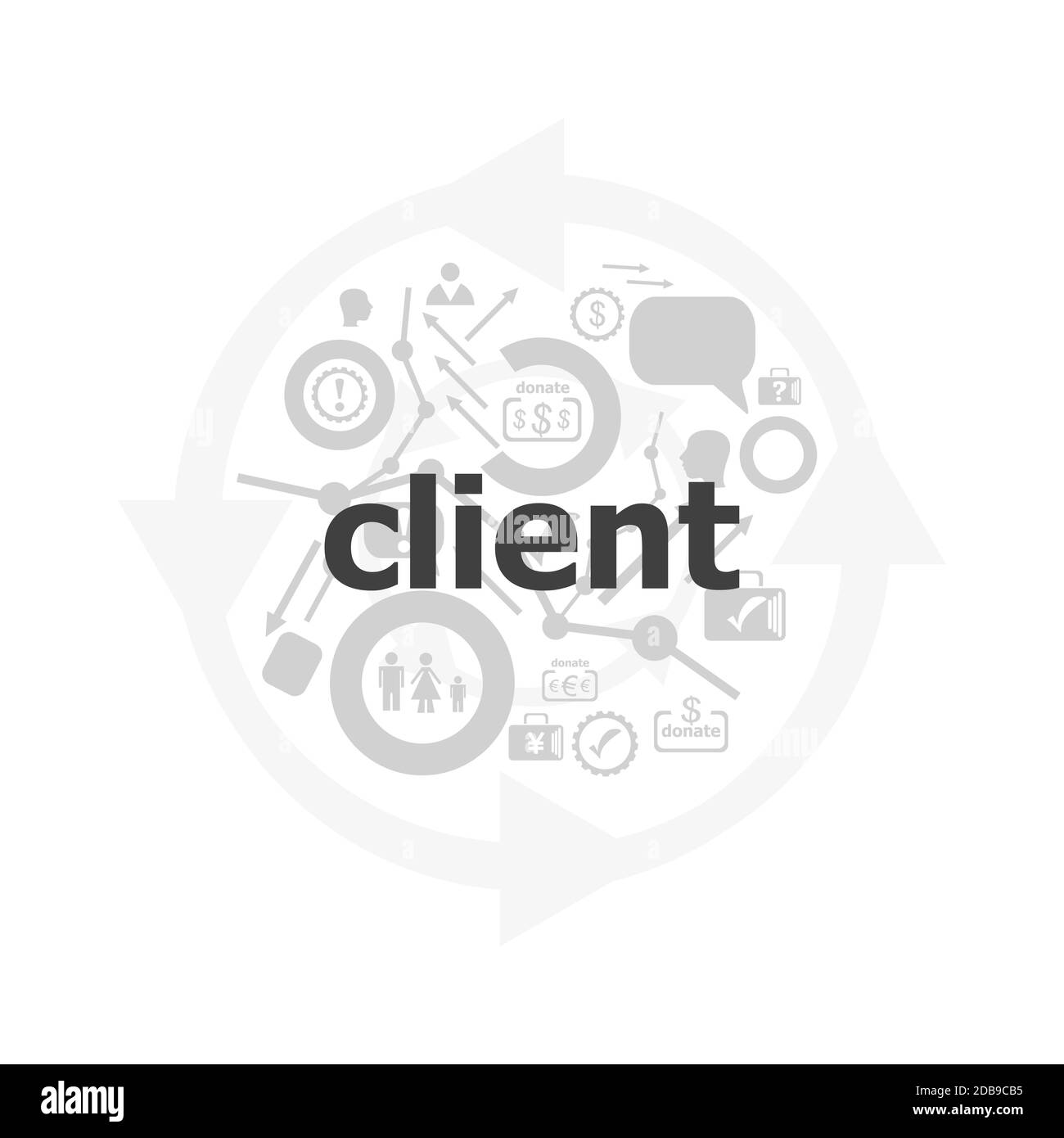 Text client on digital background. Information concept . Icon and ...