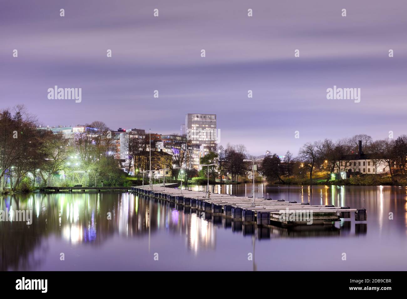 View at Hornsbergs strand, Kungsholmen, Stockholm, Sweden, at night ...