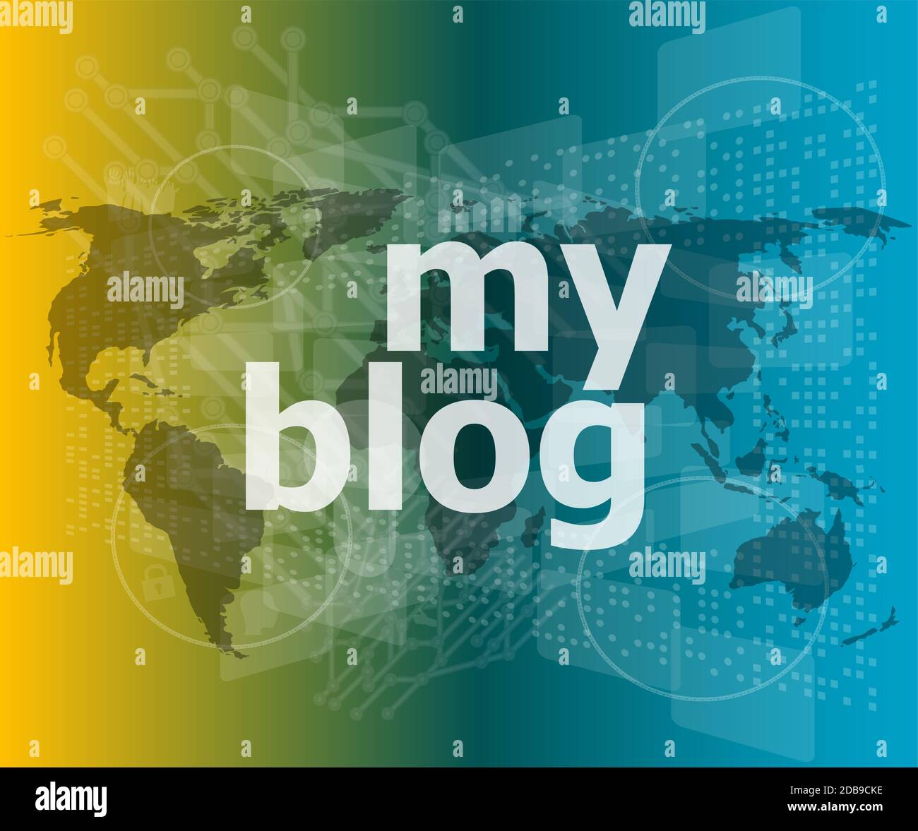 my blog - green digital background - Global internet concept Stock ...