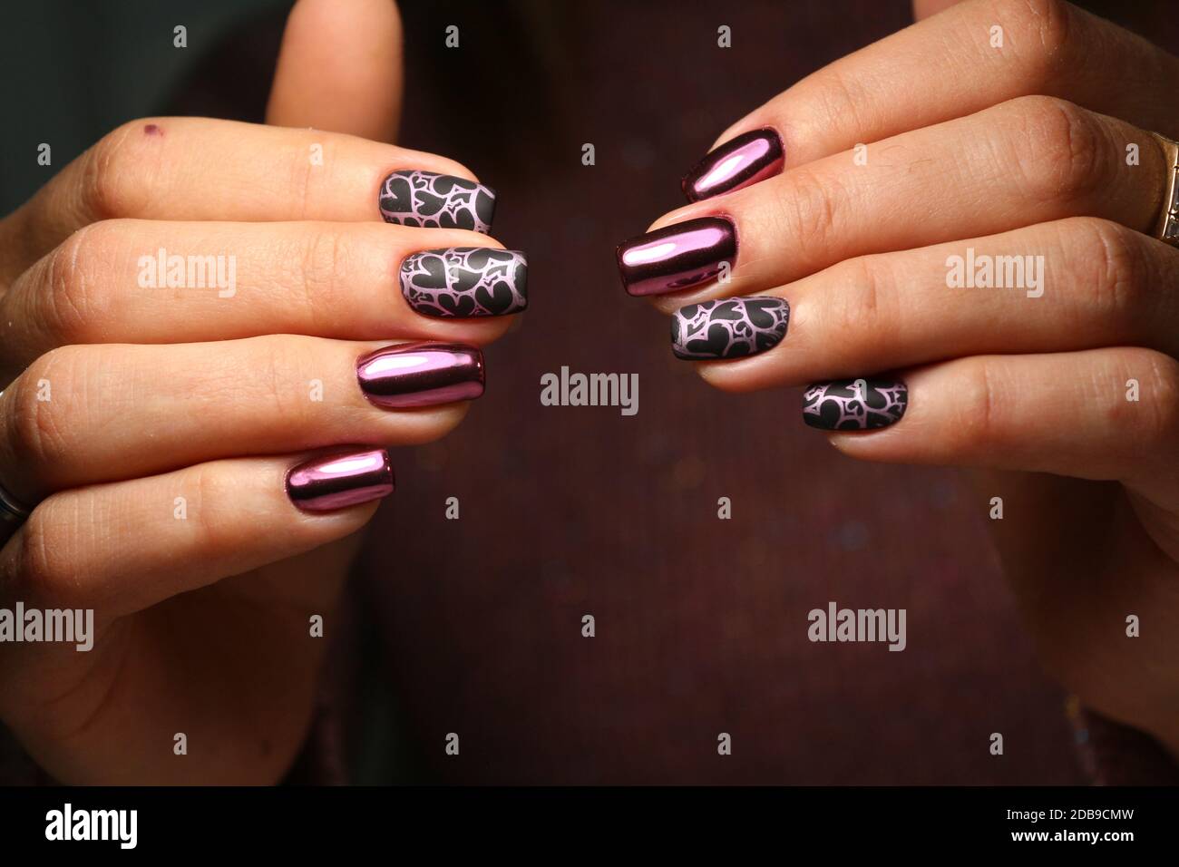 Youth manicure design best nails, collage Stock Photo - Alamy