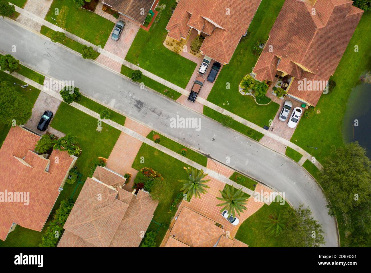 Aerial real estate photo single family homes Stock Photo - Alamy