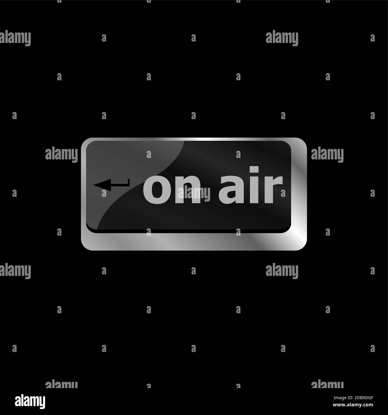 Radio on air button on computer keyboard, business concept Stock Photo ...