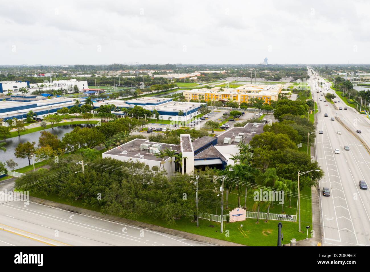 DAVIE, FL, USA - NOVEMBER 12, 2020: Aerial photo David Posnack Jewish ...