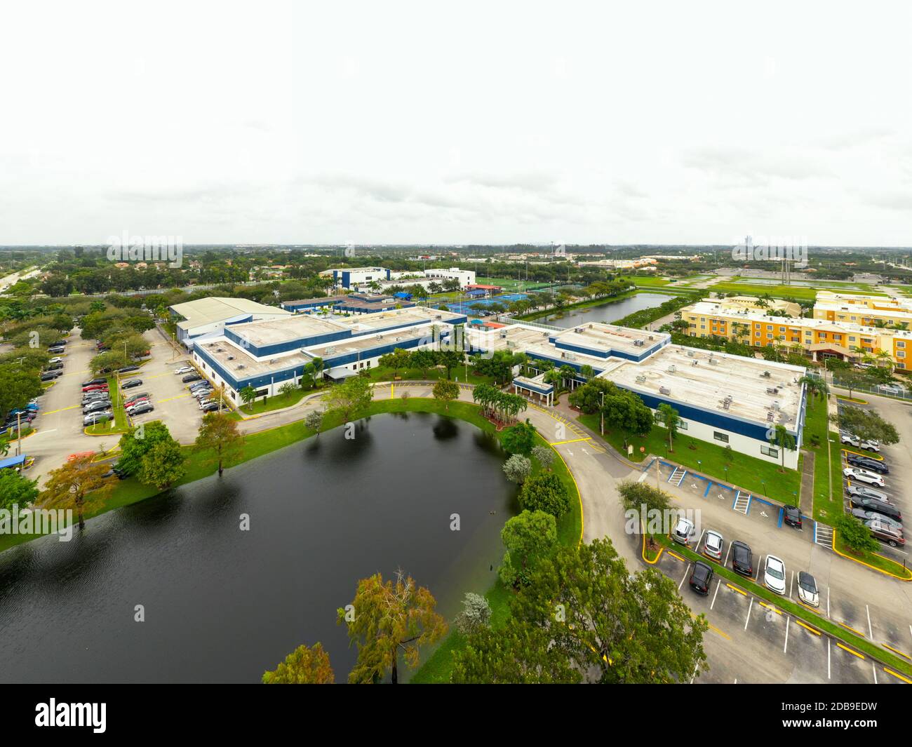 DAVIE, FL, USA - NOVEMBER 12, 2020: Aerial photo David Posnack Jewish ...