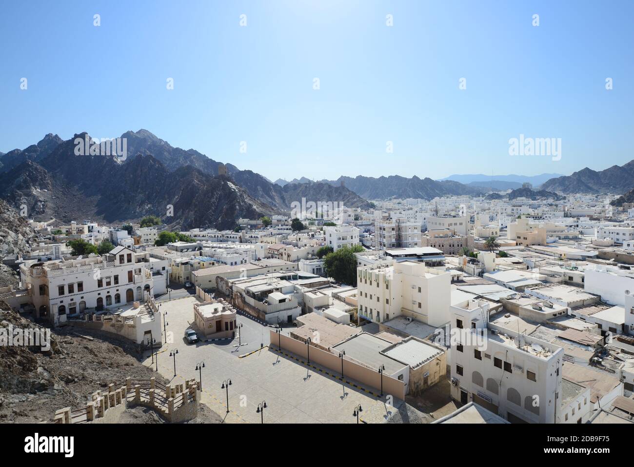 A view of Mutrah from the top of the fort Stock Photo - Alamy