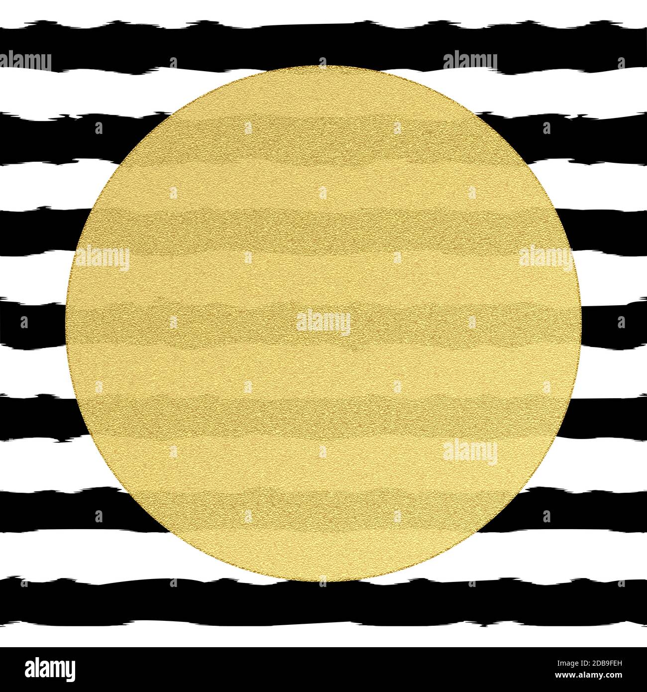 Golden round circle label with volume structure on black and white ...