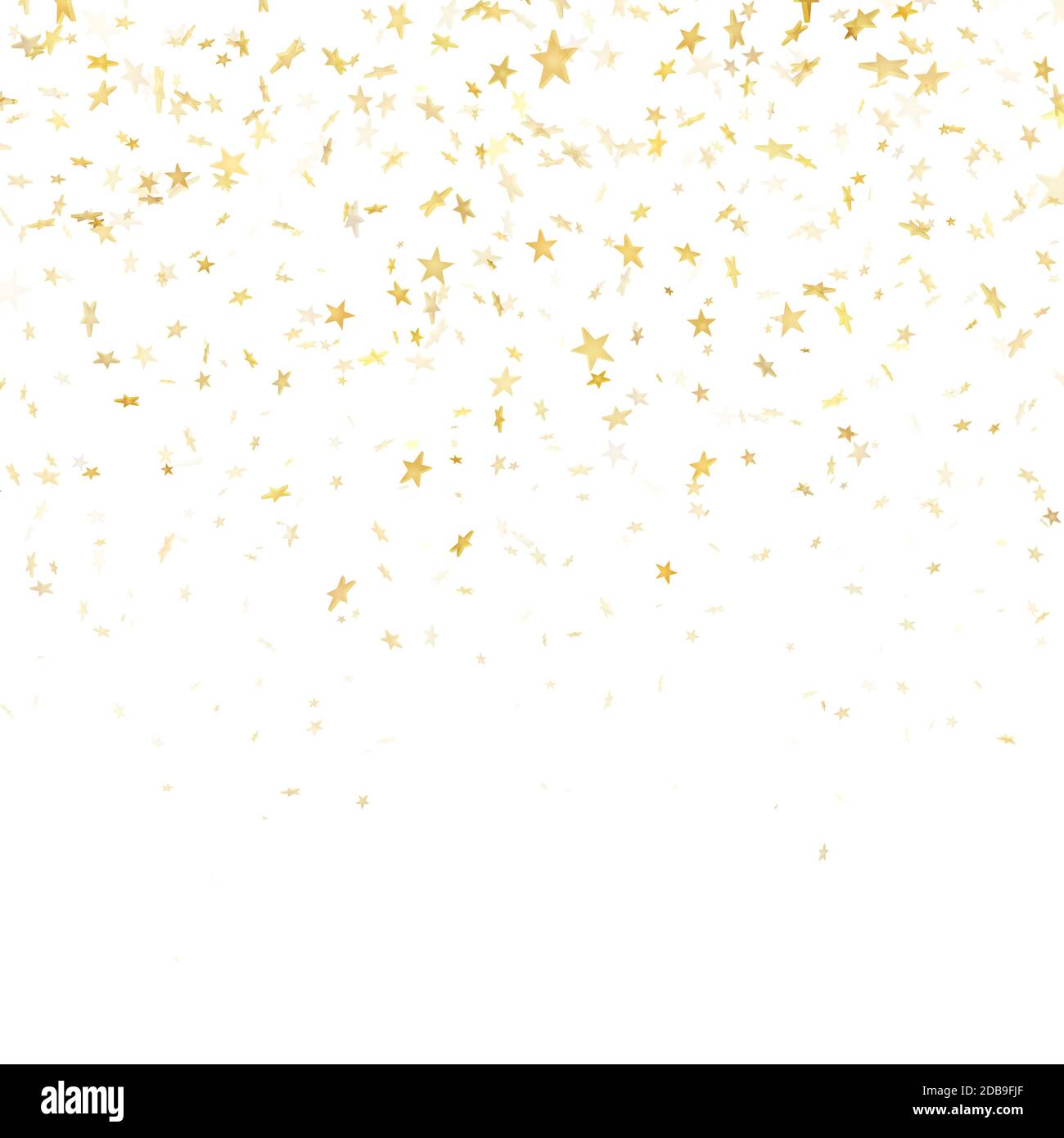 Gold star confetti rain festive pattern effect. Golden volume stars ...