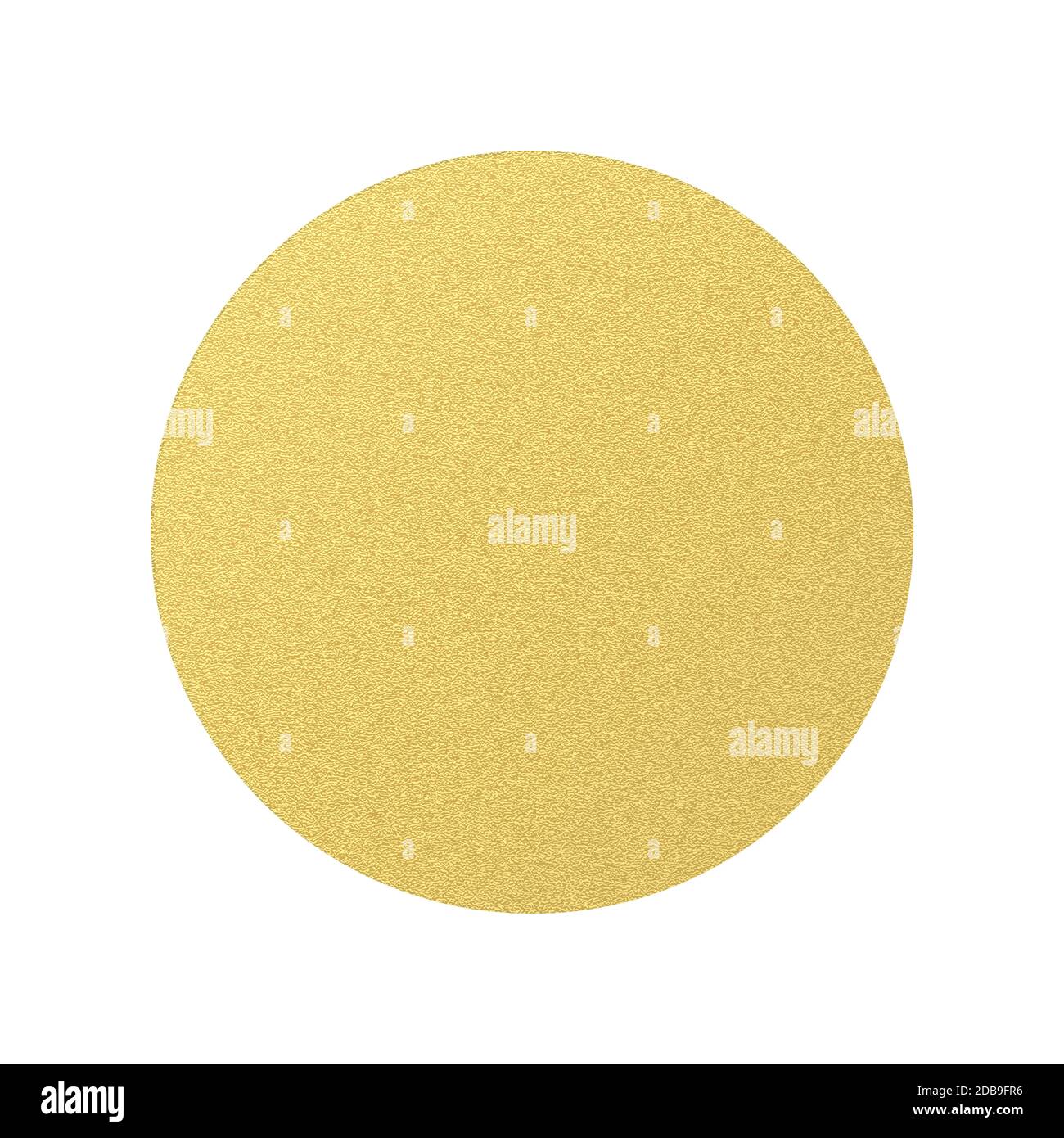 Golden round circle label with volume structure. Isolated object on ...