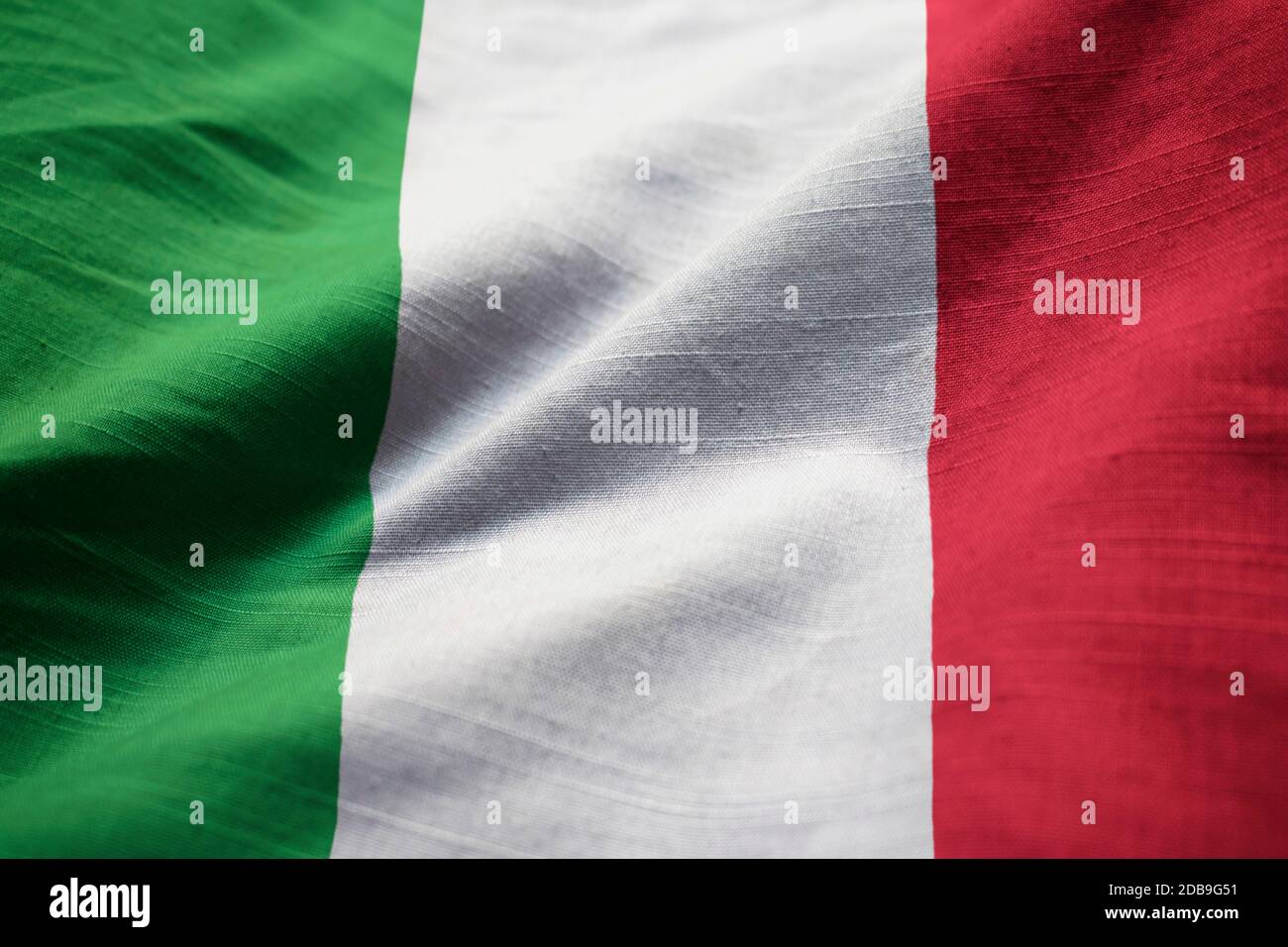 Closeup of Ruffled Italy Flag, Italy Flag Blowing in Wind Stock Photo ...
