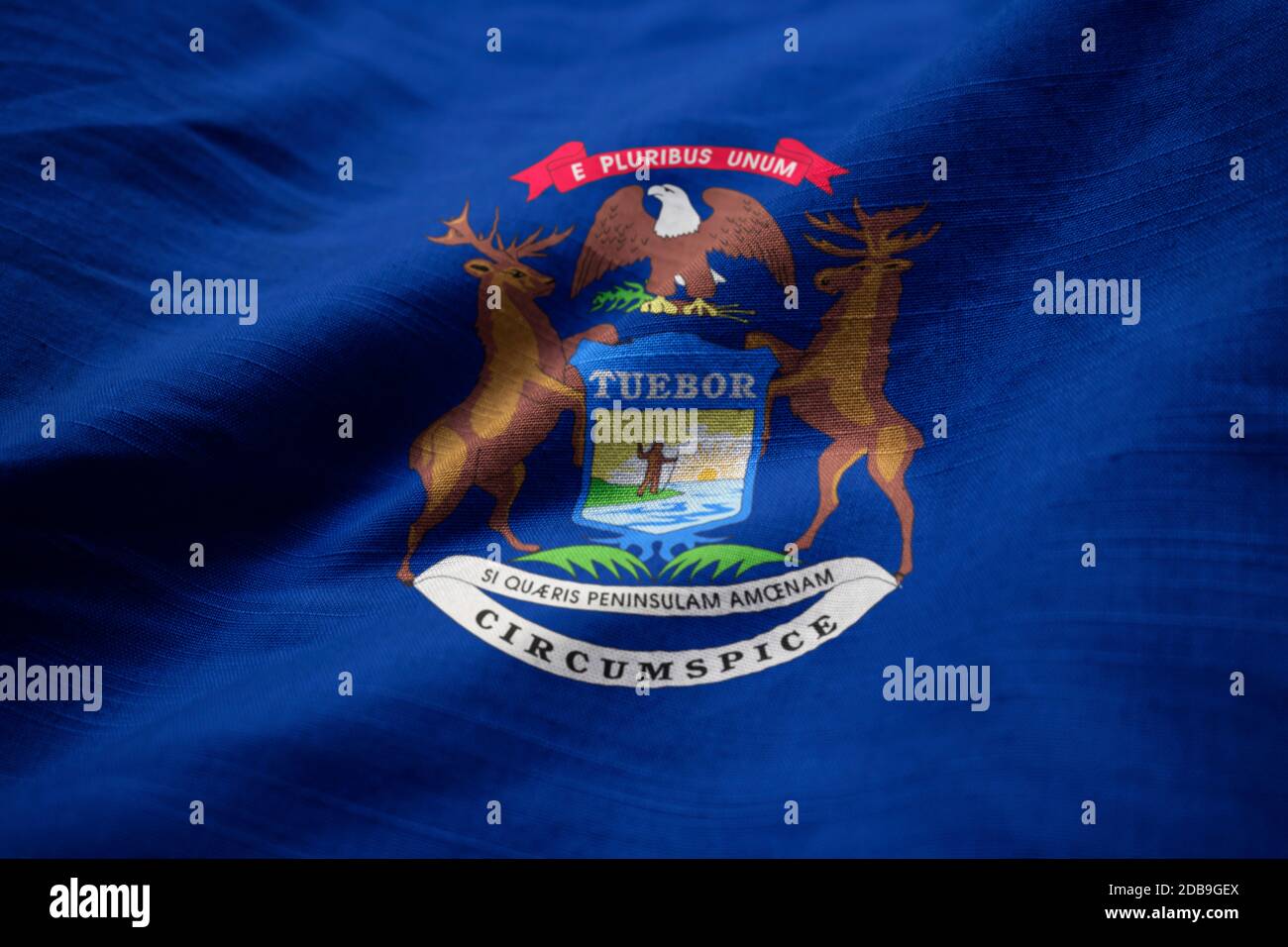 Map state michigan american flag hi-res stock photography and images ...