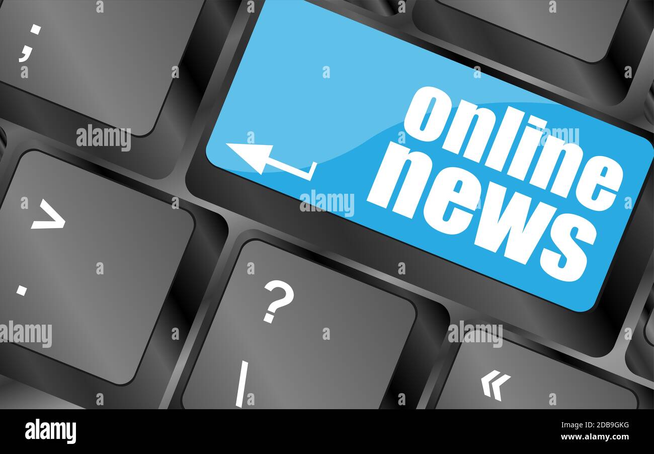 online news word on computer keyboard button Stock Photo - Alamy