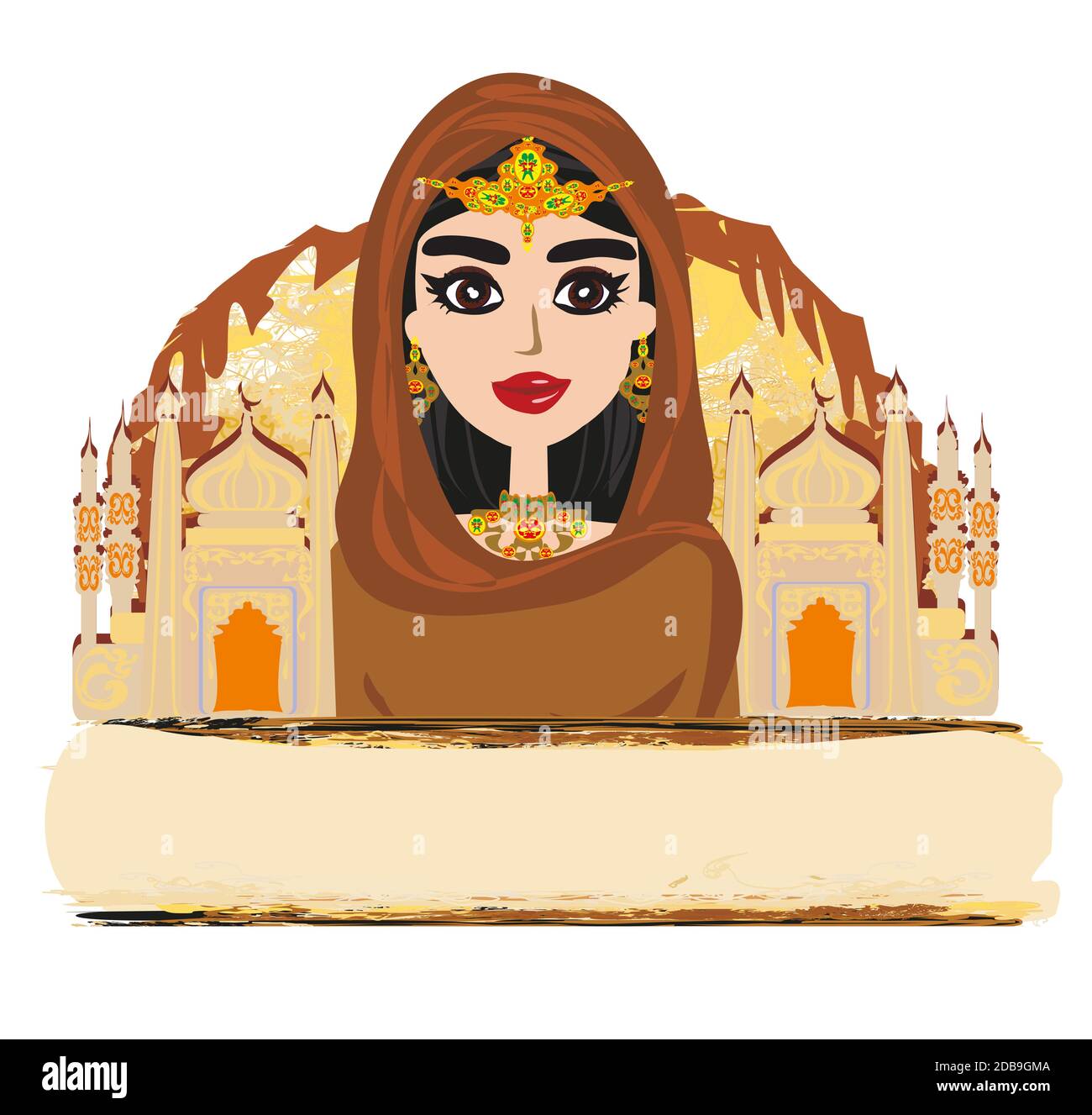 Cartoon beautiful princess in Cut Out Stock Images & Pictures - Alamy