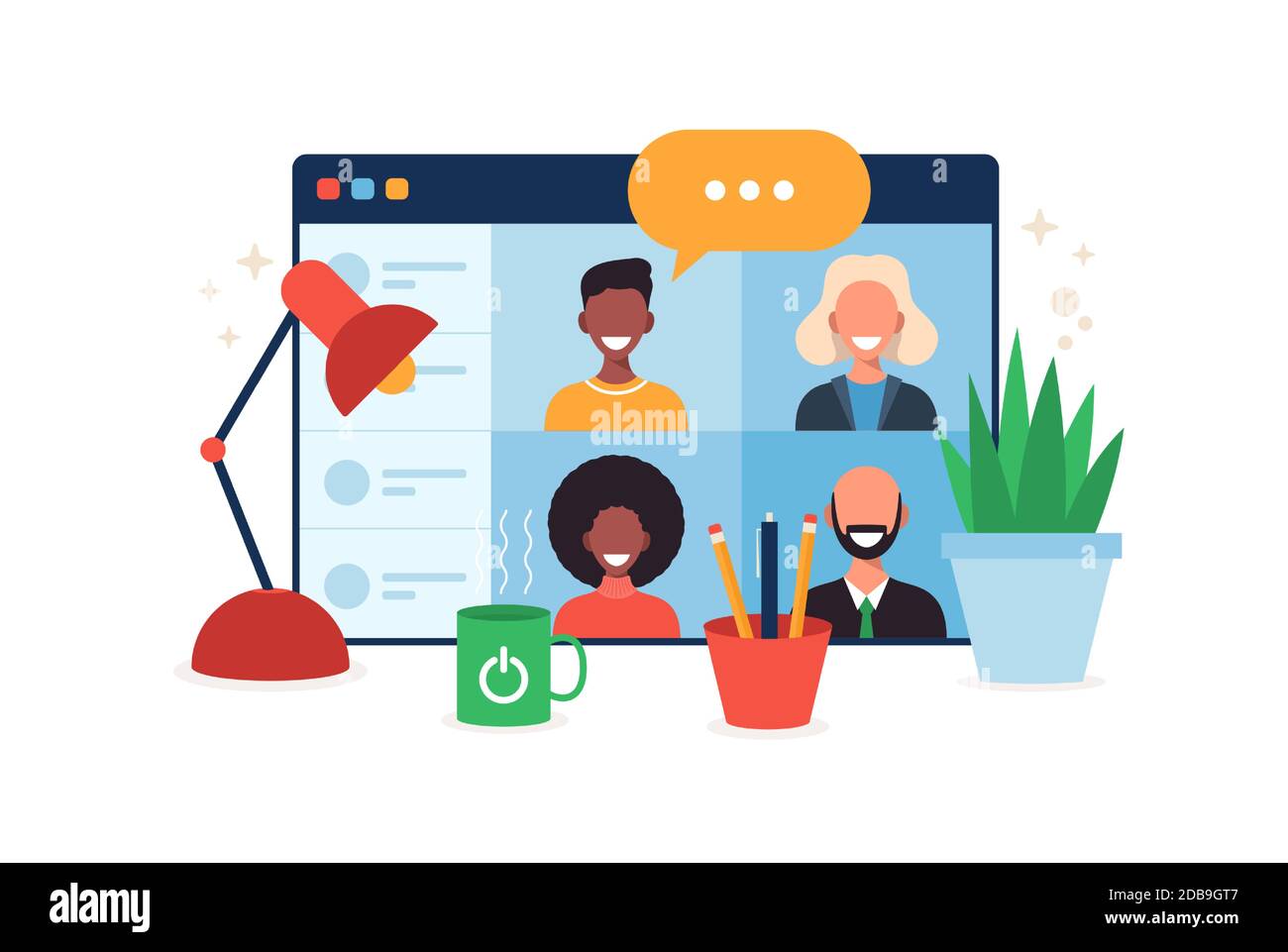 online education, e-learning, online course concept, home school vector ...