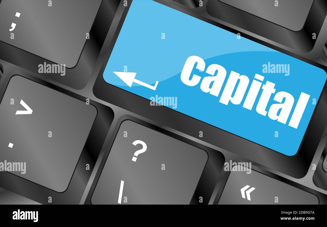 capital button on keyboard key - business concept Stock Photo - Alamy