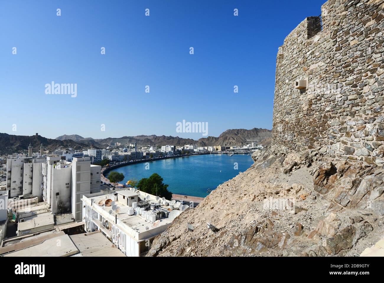 The Mutrah fort near Muscat, Oman Stock Photo - Alamy