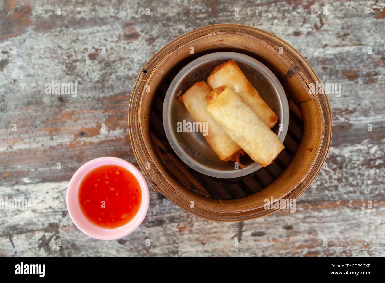 Top view of fried spring rolls is Thai traditional spring rolls one of ...