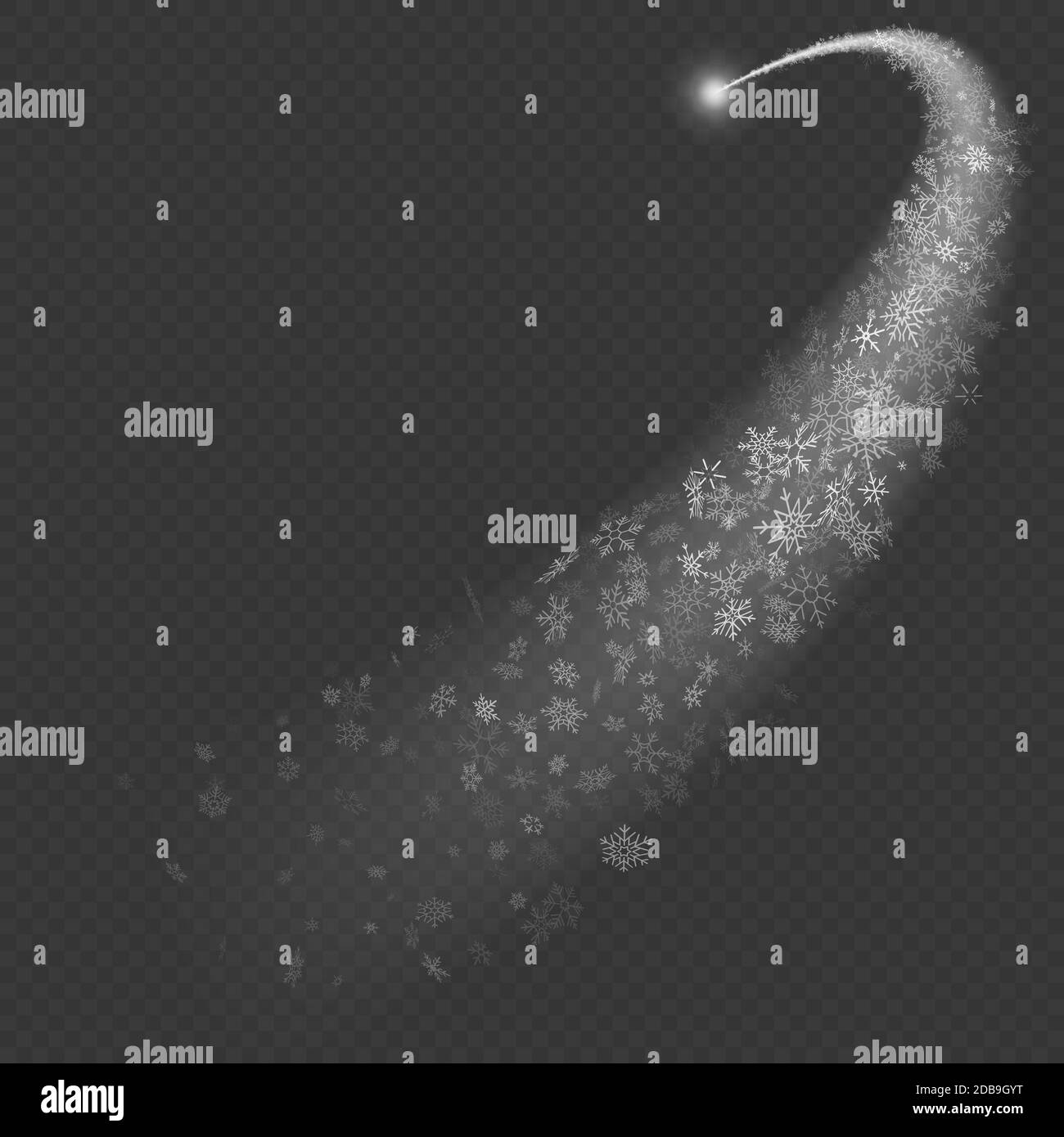 Light trace effect stars bursts with snowflakes isolated on transparent ...