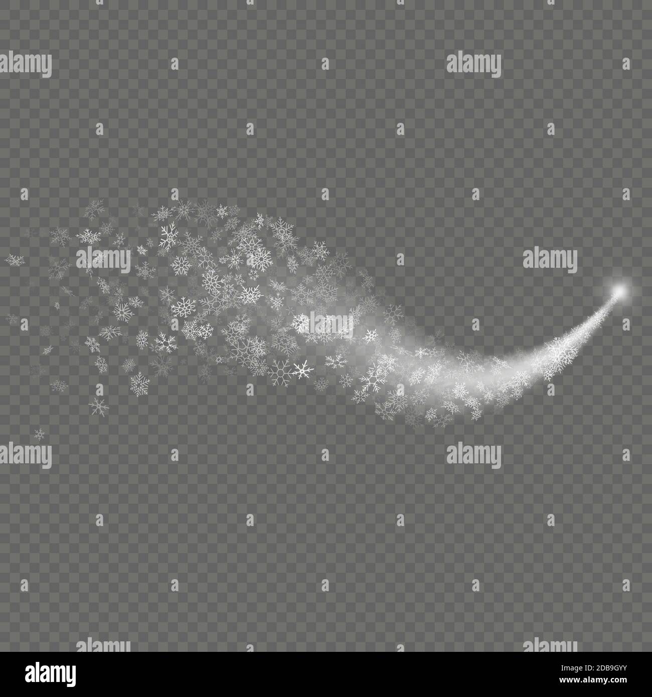 Light trace effect stars bursts with snowflakes isolated on transparent ...