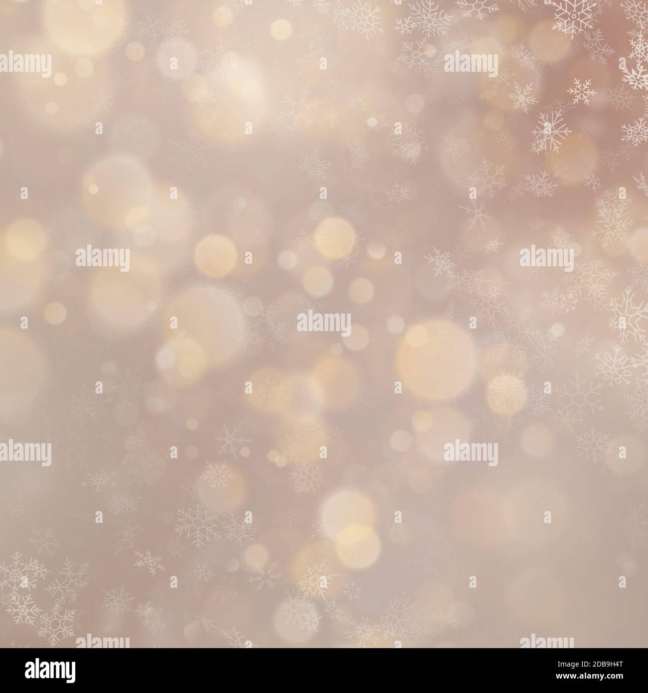 Holidays abstract gold bokeh background with snowflakes. EPS 10 vector ...