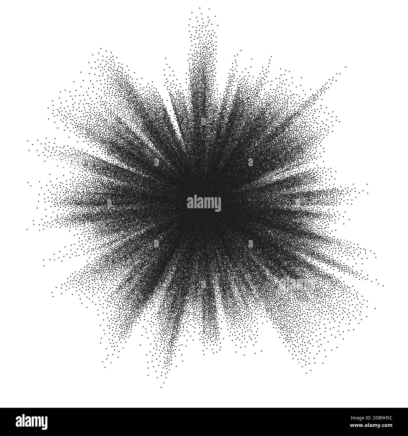 Pointillism burst dots pattern. Sunburst abstract monochrome dotted ...