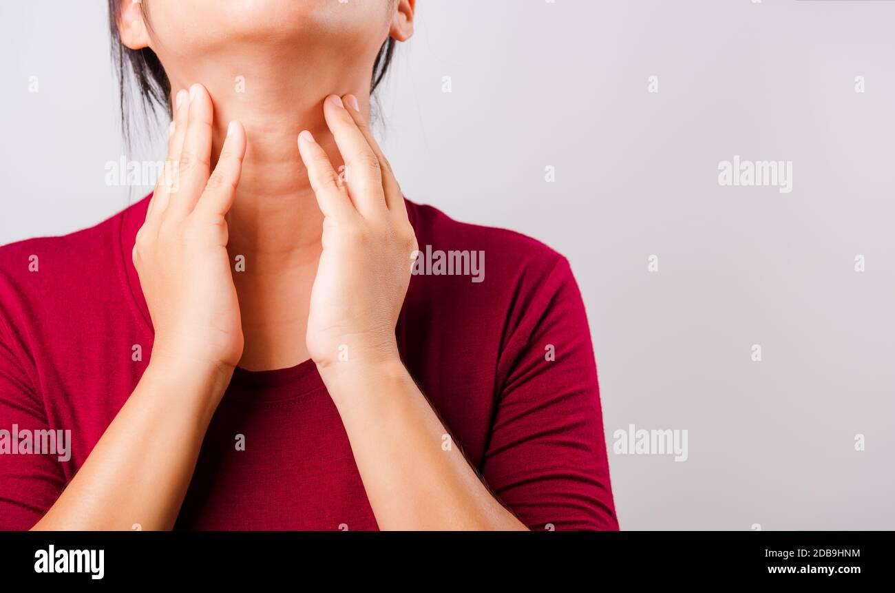 Woman scratch neck hi-res stock photography and images - Alamy