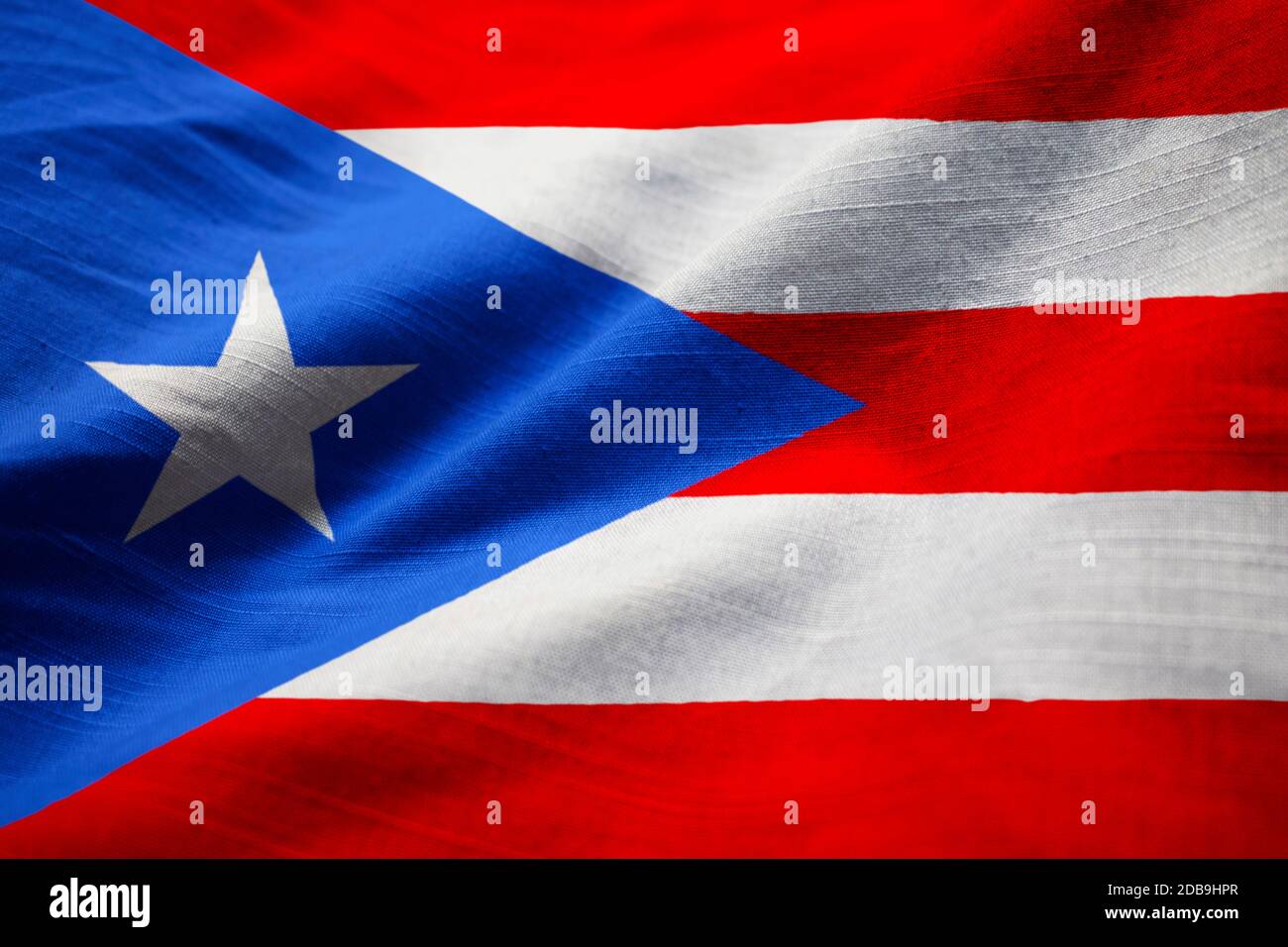 Closeup of Ruffled Puerto Rico Flag, Puerto Rico Flag Blowing in Wind ...