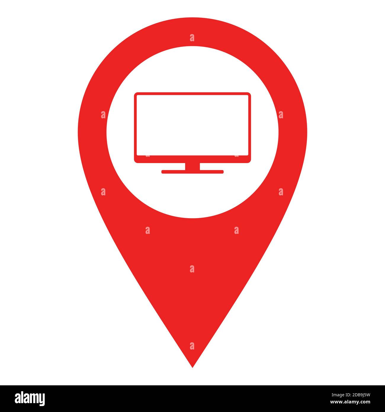 Screen and location pin Stock Photo - Alamy